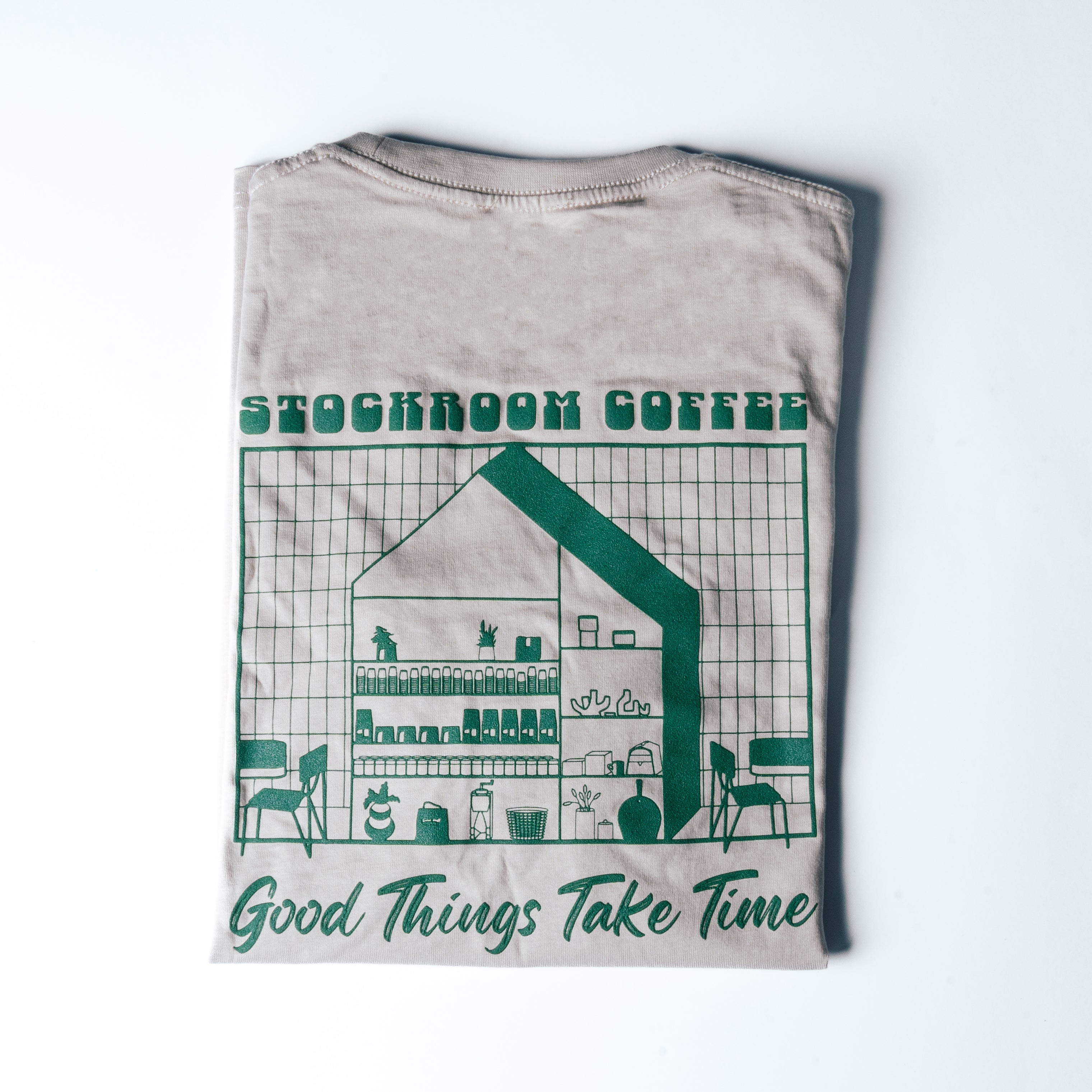 Good things take time T-shirt Beige – Stockroom Coffee