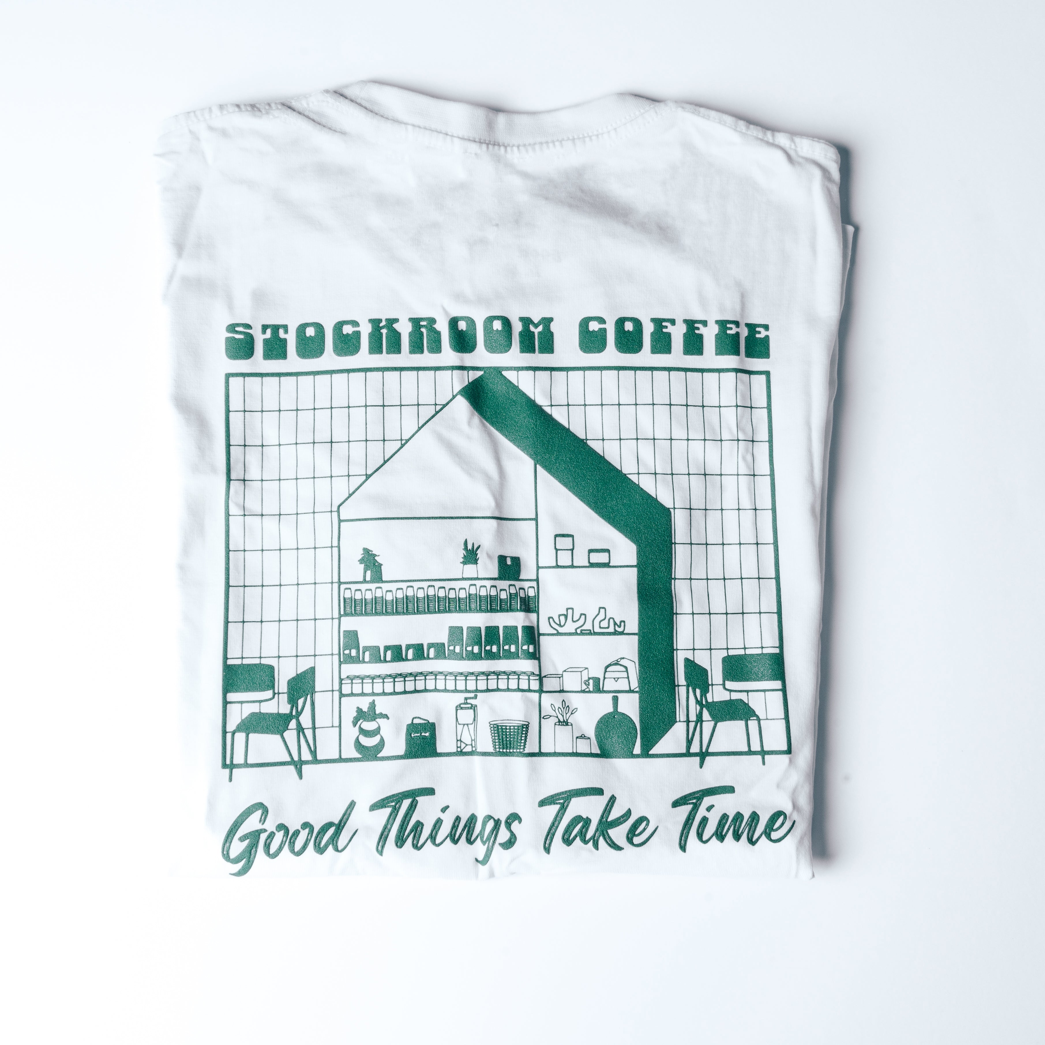 Good things take time T-shirt White – Stockroom Coffee